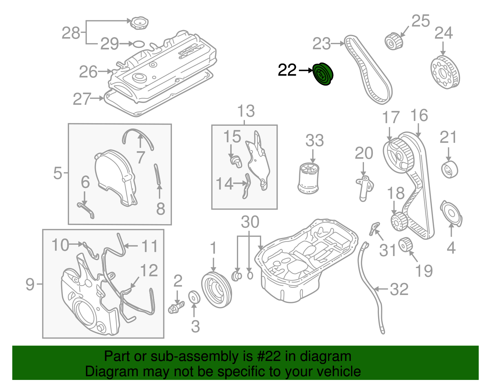 MD352473 - Engine Balance Shaft Belt Tensioner 1994-2009 Mitsubishi ...