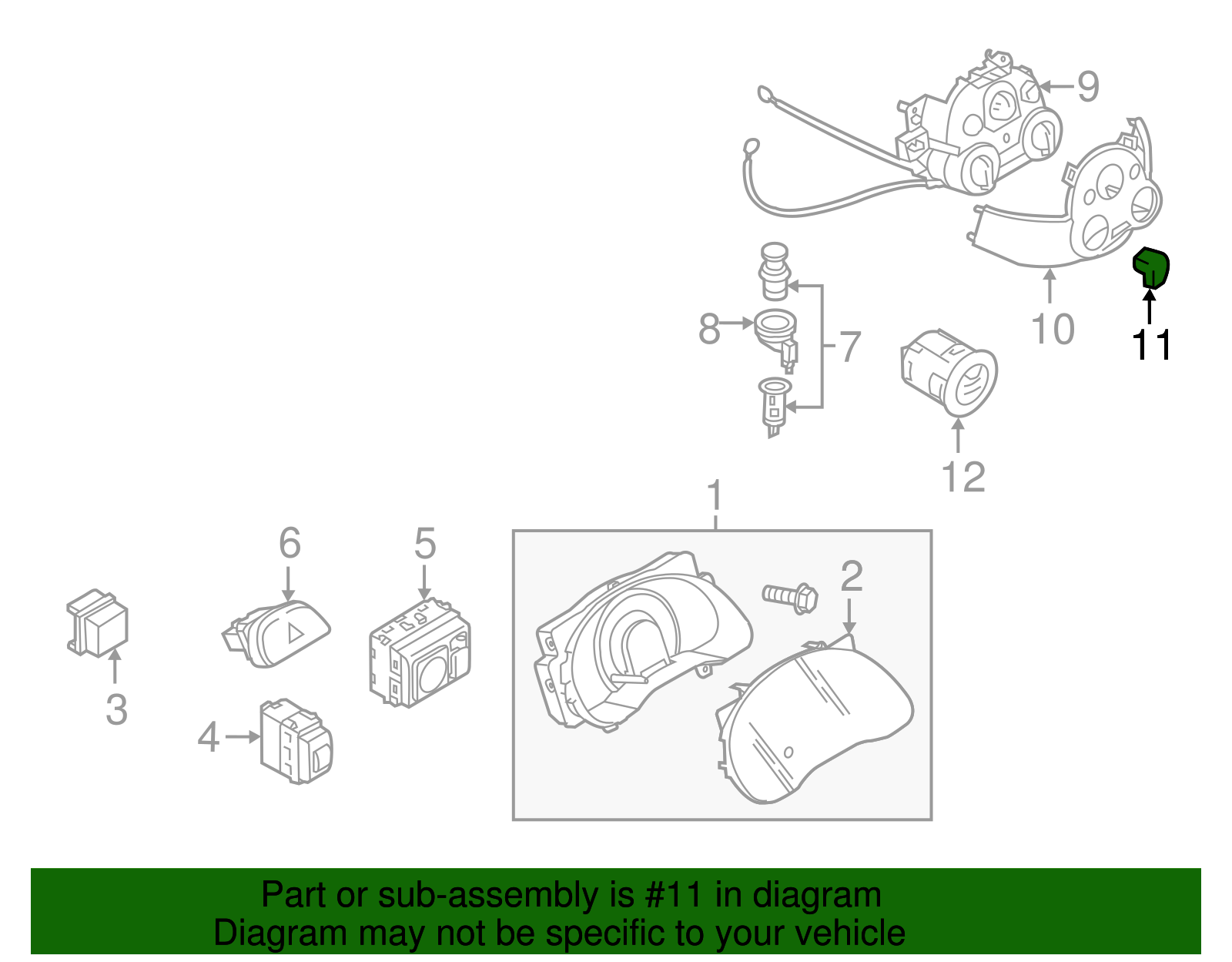 27560-9KM0B - HVAC Heater Control Knob 2015-2019 Nissan | Nissan Parts ...