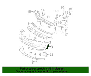 2006-2010 Volkswagen Passat Bumper Cover Support Rail 3C0-807-178 ...