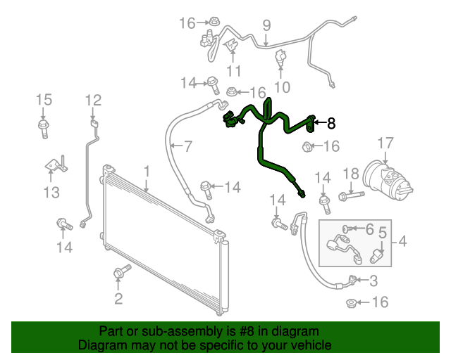 2007-2011 Mazda CX-9 Rear Suction Hose TD11-61-4TYA | RealMazdaParts.com