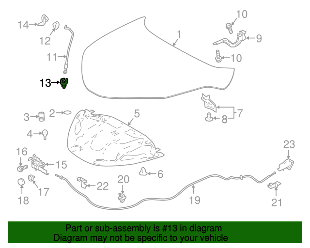2018-2023 Toyota Support Rod Holder 53452-10010 | Toyota Parts Center