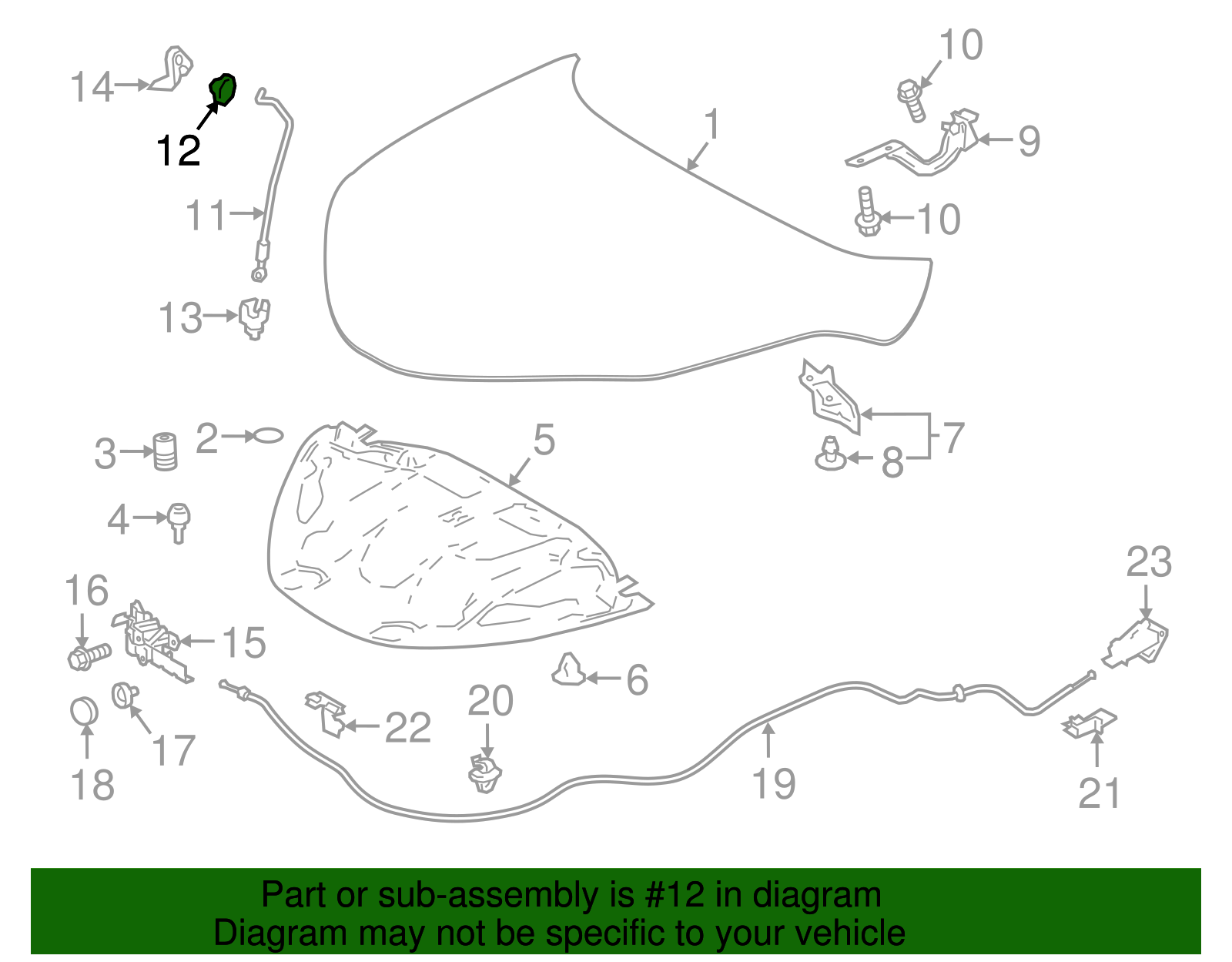 2018-2024 Toyota Support Rod 53454-AK010 | Toyota Parts Center
