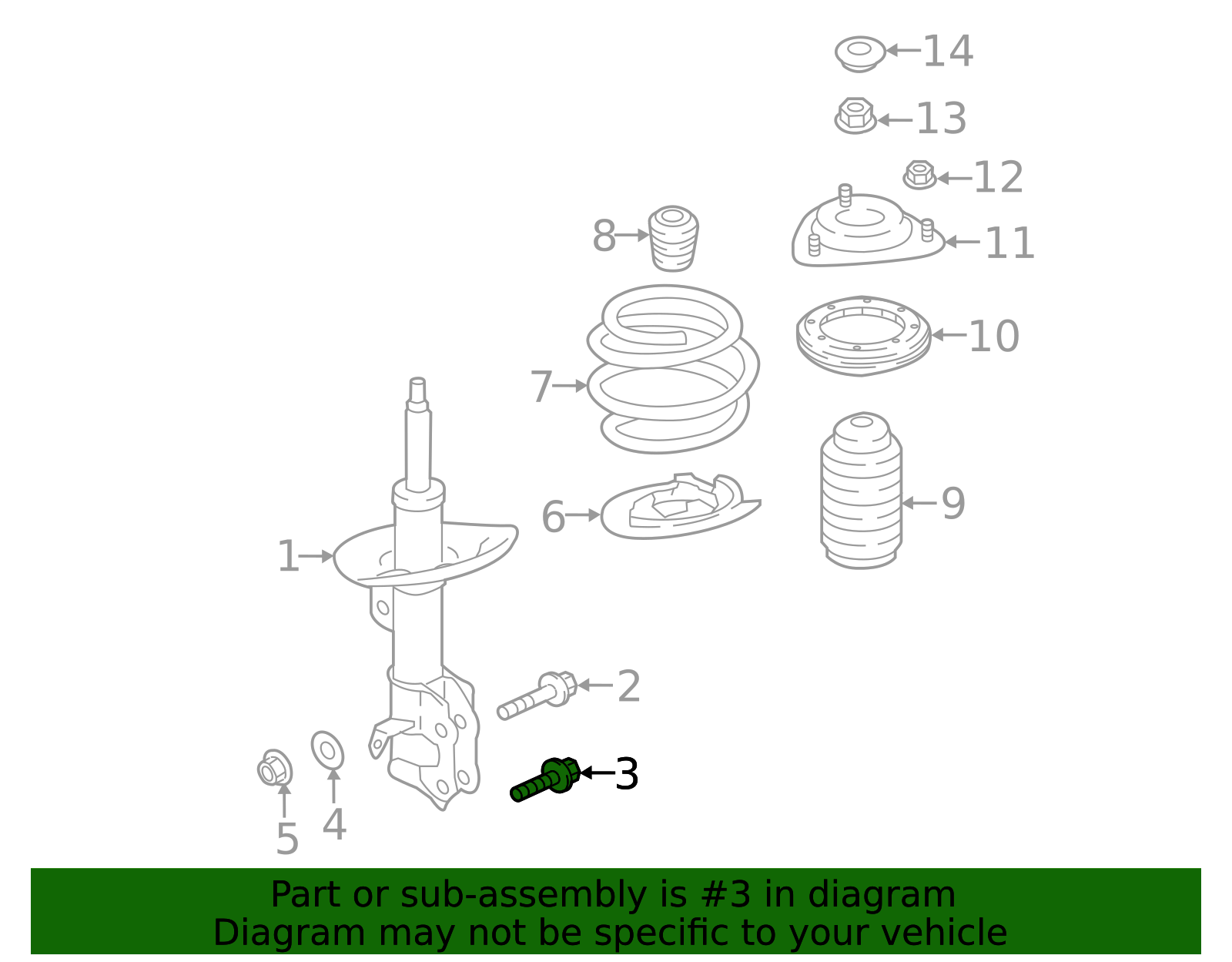 2012-2025 Subaru Strut Lower Bolt 901000394 | Subaru Parts Store