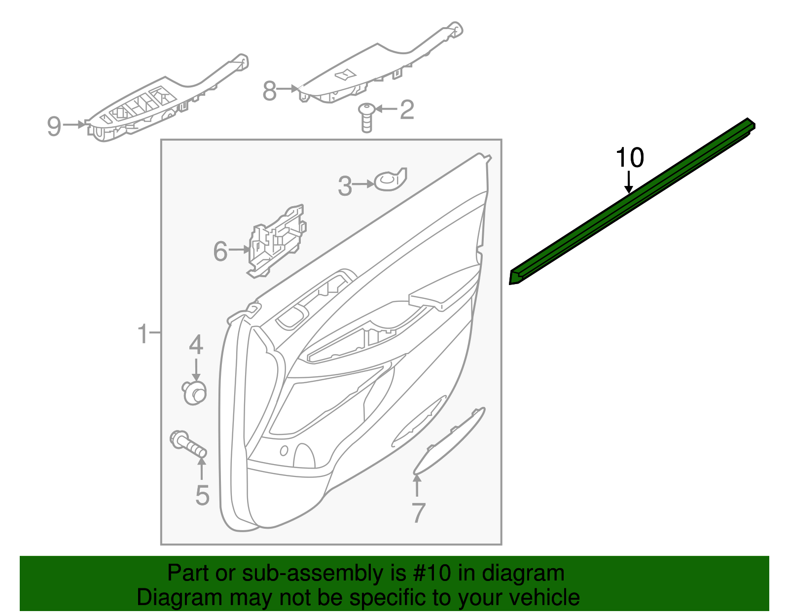 Hyundai - 82231-D3000 - Belt Weather-Strip - 2016-2021 Hyundai Tucson ...
