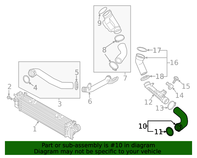 2019-2023 Volvo XC40 Inter-Cooler Hose 32224398 | TascaParts.com