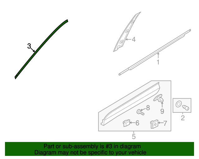 82850-2W000 - Door Reveal Molding 2013-2019 Hyundai | AutoNationParts.com
