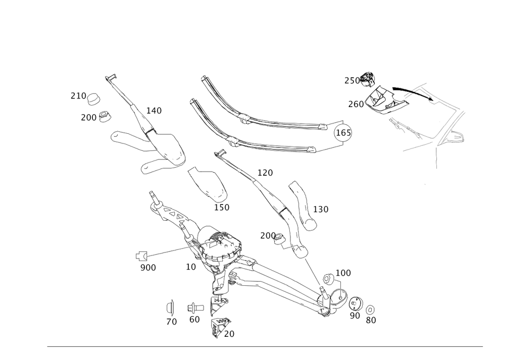 212-820-17-00 - Parts Kit, Wiper Blade For 2008-2018 Mercedes-Benz ...