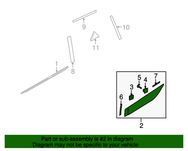 87731-2S000 - Door Molding - 2010-2015 Hyundai Tucson | World OEM Parts ...