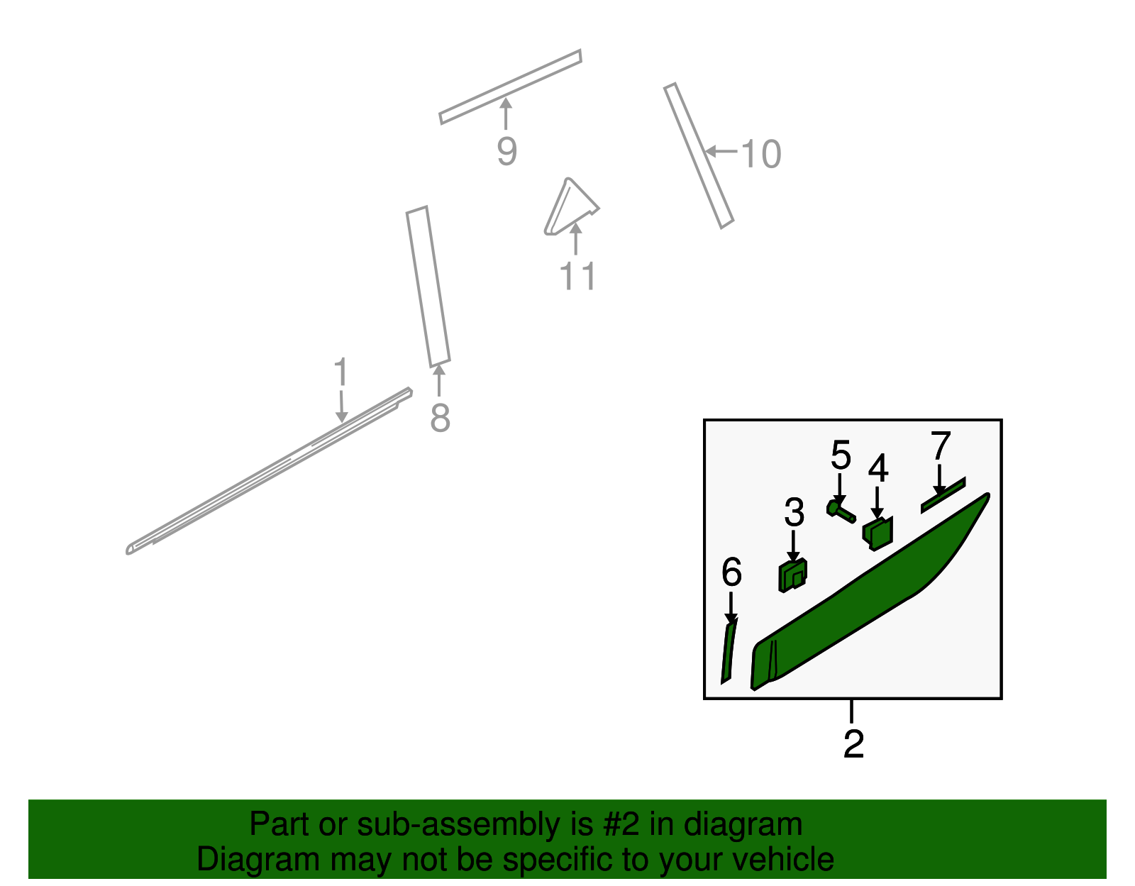2010-2015 Hyundai Tucson Door Molding 87732-2S000 | OEM Parts Online