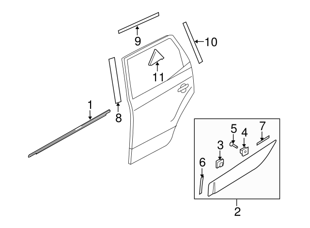 87731-2S000 - Door Molding - 2010-2015 Hyundai Tucson | World OEM Parts ...