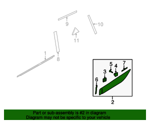 87731-2S000 - Door Molding - 2010-2015 Hyundai Tucson | World OEM Parts ...