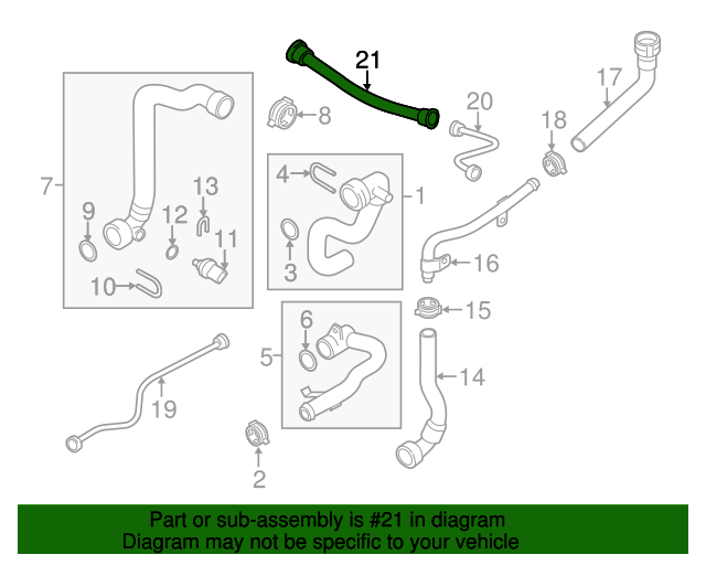 2014-2016 Audi Connector Tube 059-121-731-D | OEM Parts Online