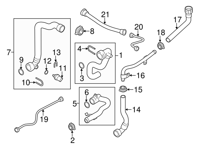 2014-2016 Audi A6 Quattro Overflow Hose 4G0-121-081-CN | OEM Parts Online