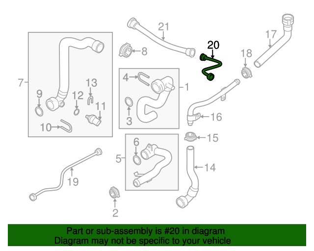 2014-2016 Audi A6 Quattro Overflow Hose 4G0-121-081-CN | OEM Parts Online