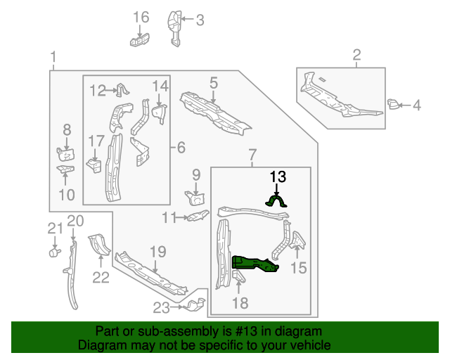 2008-2013 Toyota Highlander Side Support Upper Bracket 53838-0E040 ...