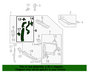 Genuine OEM Side Support Part# 53202-0E040 Fits 2008-2010 Toyota ...