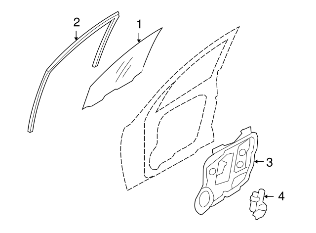 82530-0W000 - Window Channel 2007-2012 Hyundai Santa Fe | AutoNation Parts