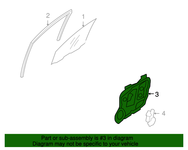 2010-2012 Hyundai Santa Fe Window Regulator 82481-0W000 | OEM Parts Online