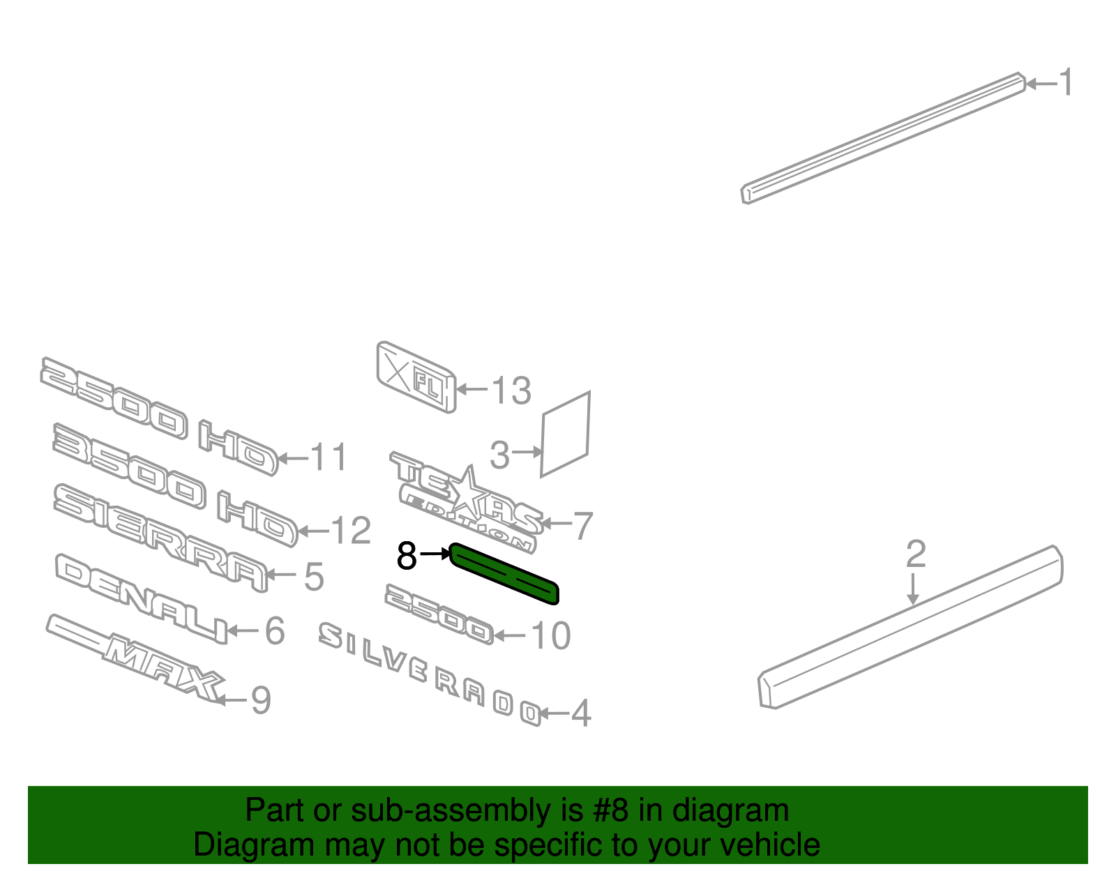 2007-2010 GM Front Side Door Emblem (ALLISON DURAMAX) 84674419 | Parts ...