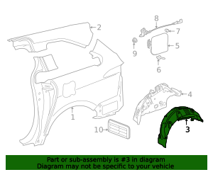 65637-08020 - Quarter Panel Splash Shield 2021-2023 Toyota Sienna ...