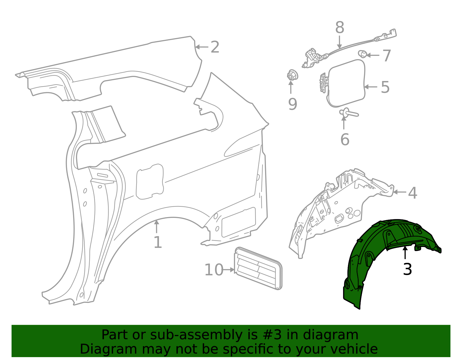 2021-2024 Toyota Sienna Wheelhouse Liner 65638-08020 | Toyota Parts Center