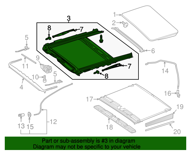 212780180064 - Sliding Sunroof Frame Mercedes-Benz USA Parts