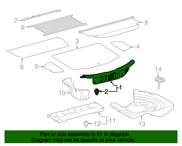 2013-2015 Toyota RAV4 Rear Panel Trim 58387-0R040-C0 | Toyota Parts