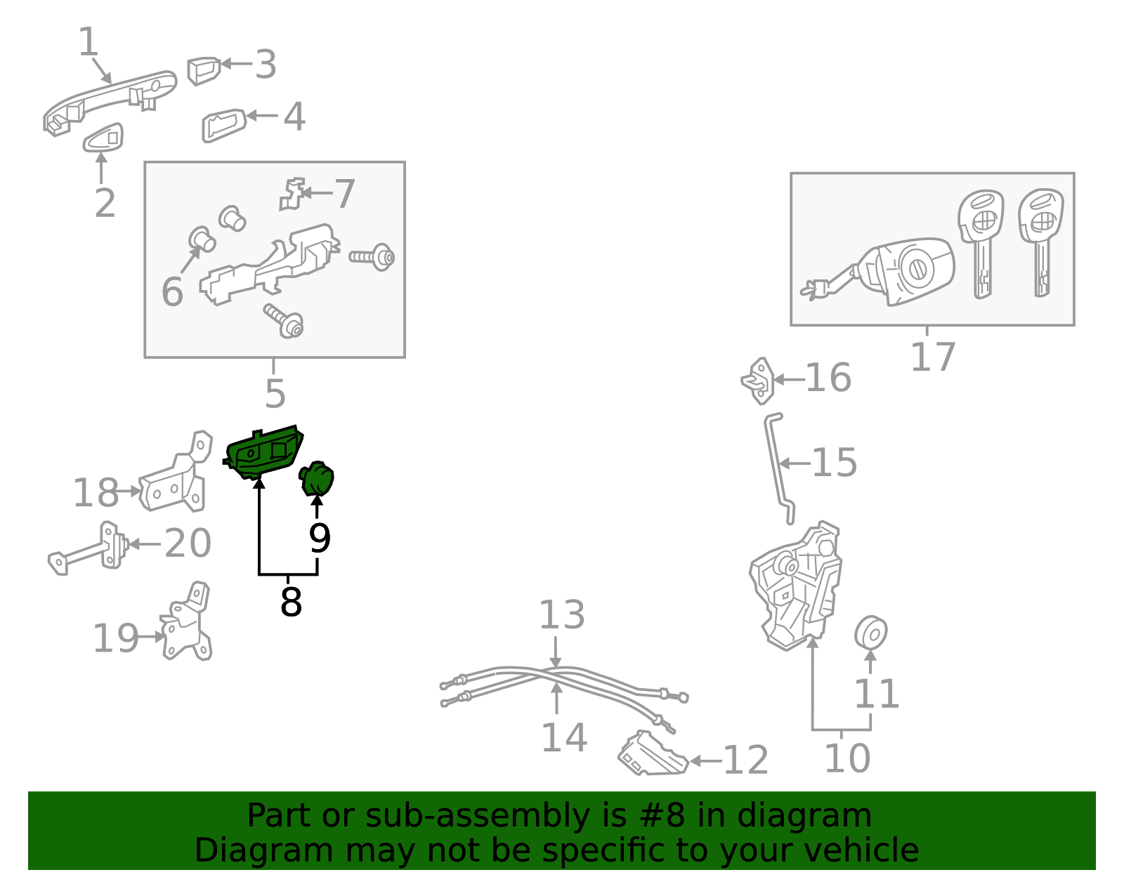 2019-2025 Toyota Handle, Inside 69205-02380-C0 | Toyota Parts Center