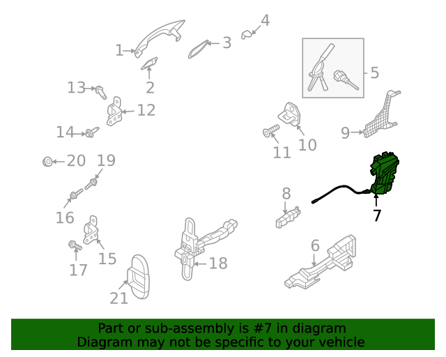 81320-P2010 - Door Latch Assembly 2021-2023 Kia Sorento | Kia.Parts Store