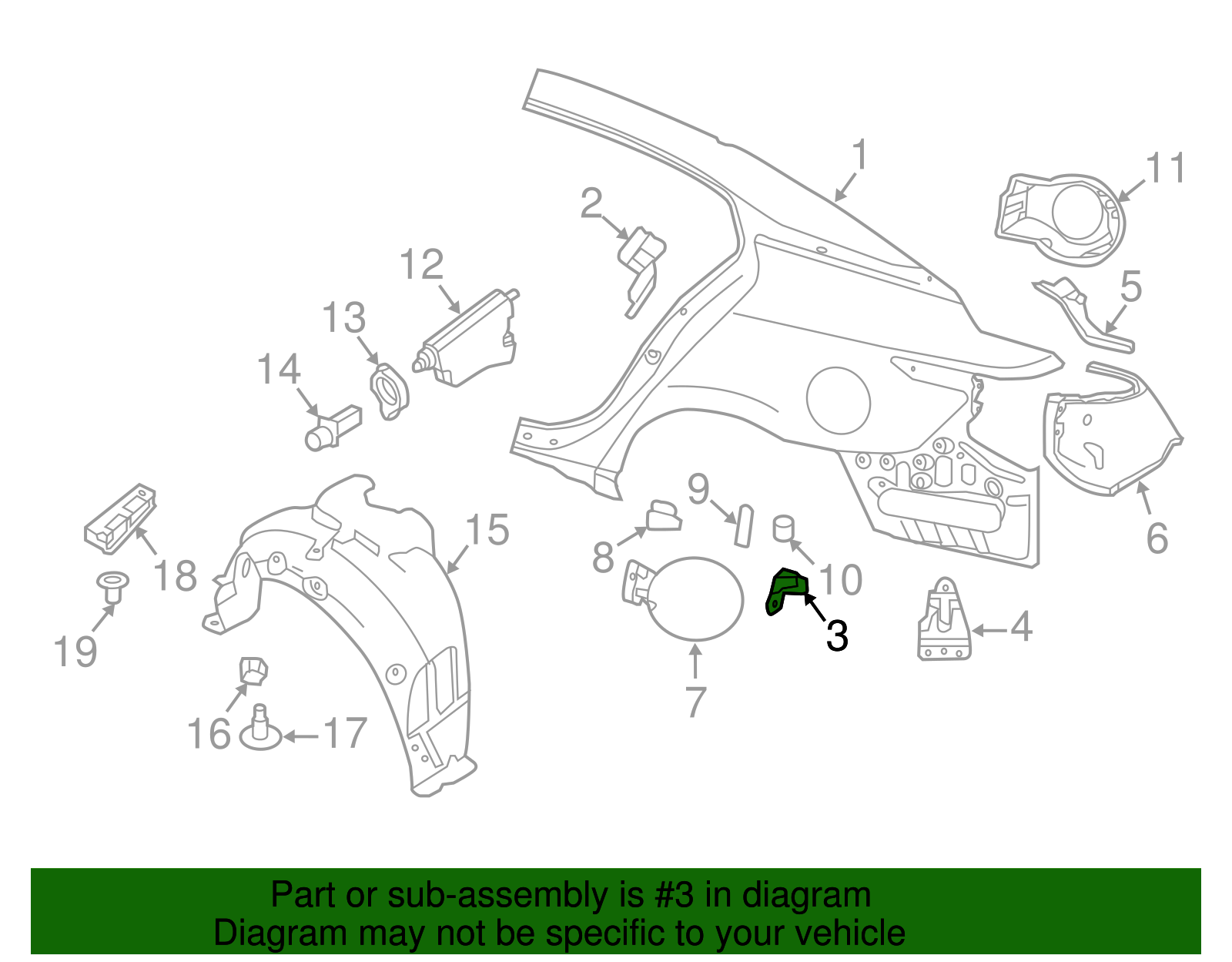 G6995-3TAMA - 2013-2025 Nissan - Quarter Panel Side Bracket | Anicra ...