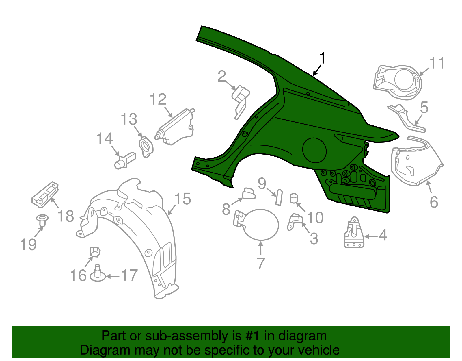 78113-9DJ0A - Quarter Panel 2016-2023 Nissan Maxima | Nissan Parts ...