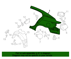 2016-2020 Nissan Maxima Quarter Panel - Driver's Side (LH) 78113-9DJ0A ...
