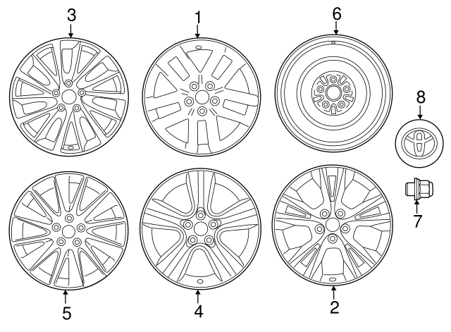 2017-2019 Toyota Highlander Wheel Alloy 4260D-0E020 | OEM Parts Online