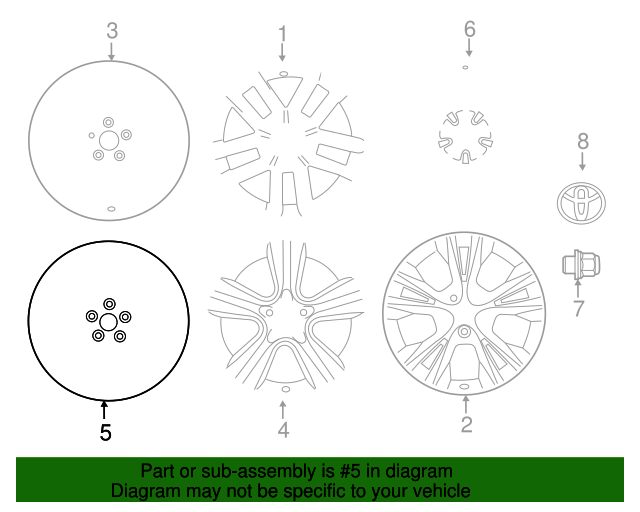 42611-0E470 - Wheel Alloy 19 Inch 2017-2019 Toyota Highlander | Longo ...