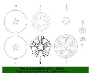 Toyota OEM Wheel Alloy 4260D-0E010 | Toyota OEM Parts Giant