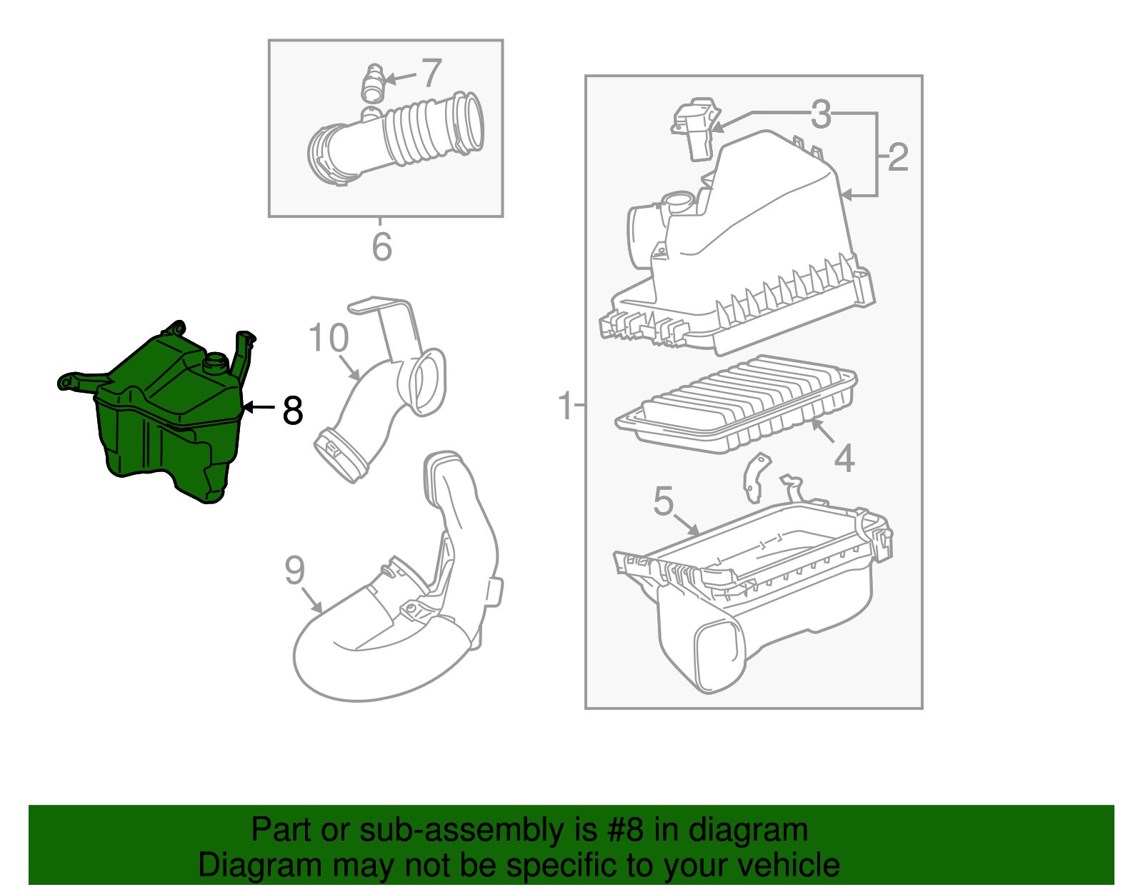 2009-2013 Toyota Engine Air Intake Resonator 17893-0T020 | Toyota ...