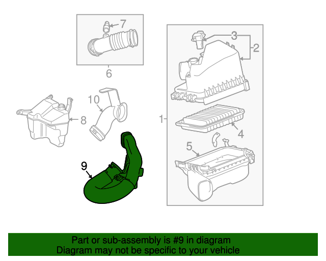 17752-0T030 - Inlet Tube - 2009-2013 Toyota | OEM Genuine Toyota Parts
