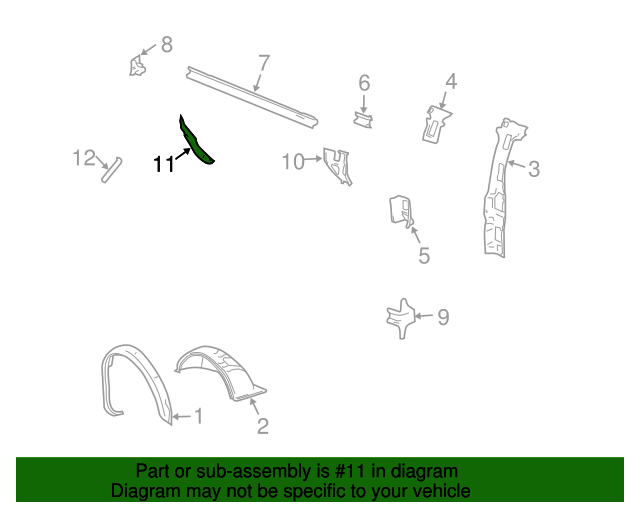 15750873 GM Passenger Side Body Side Outer Panel Brace | GM Parts Store
