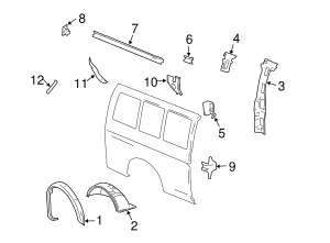 1996-2024 GM Passenger Side Body Side Outer Panel Reinforcement ...