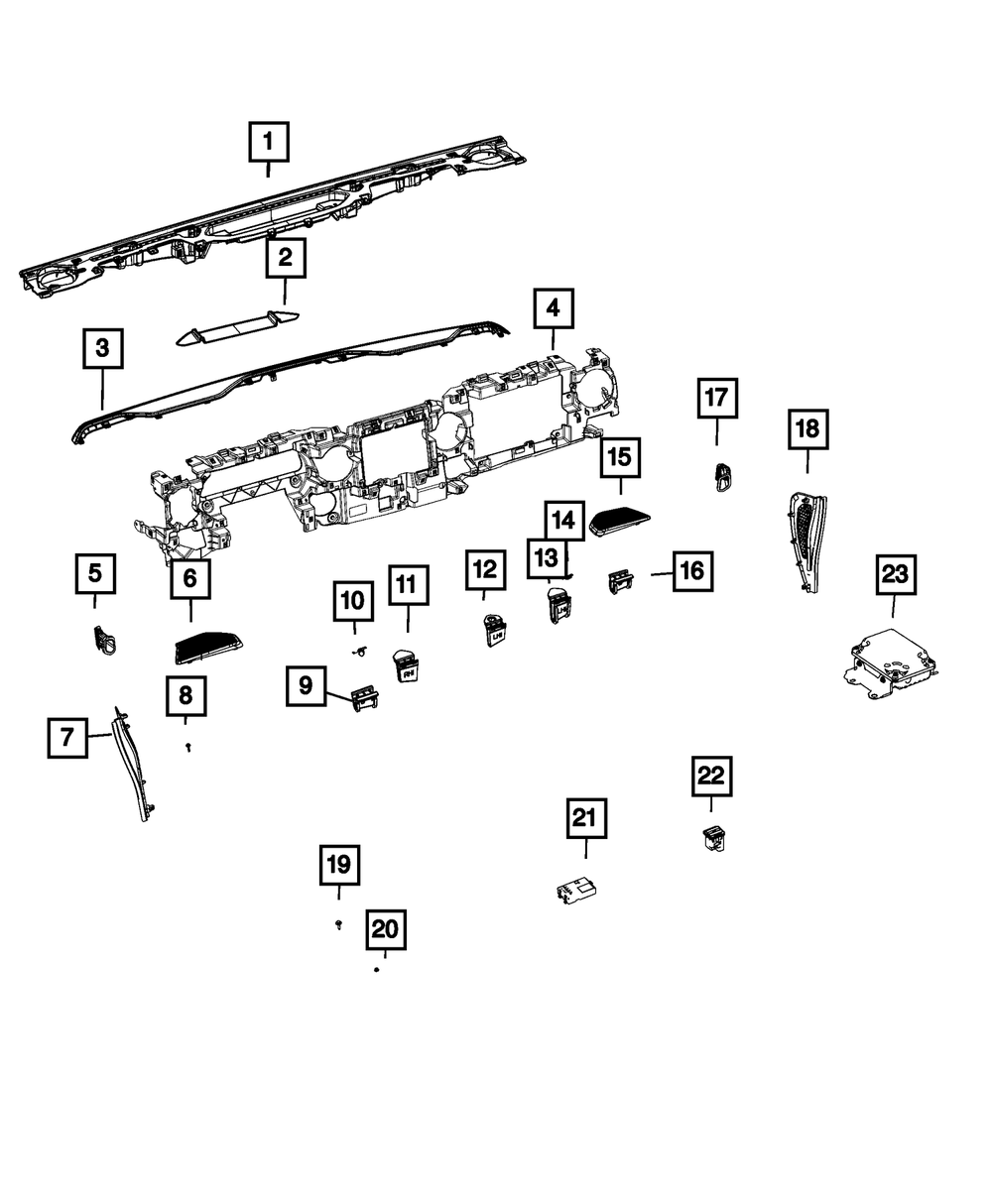 6GD96TX7AB - Instrument Panel Cap 2018-2023 Jeep | Big 3 Auto Parts