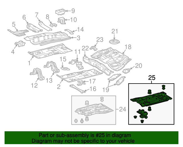 2010-2015 Toyota Under Cover 58167-47030 | Toyota Parts Center