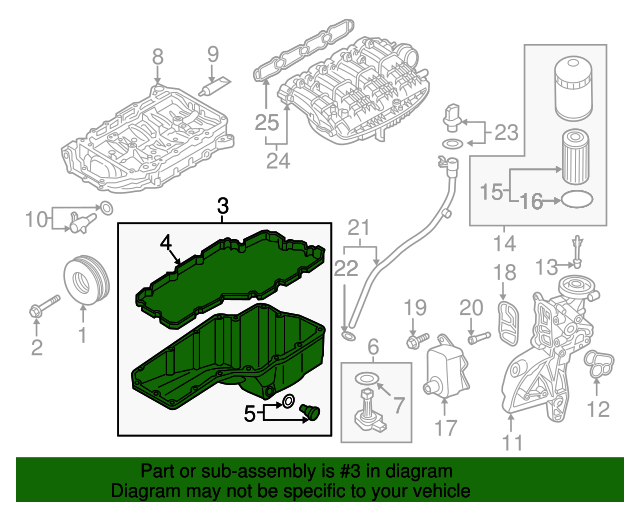 2017-2024 Audi Oil Pan 06L-103-598-R | Audi USA Parts