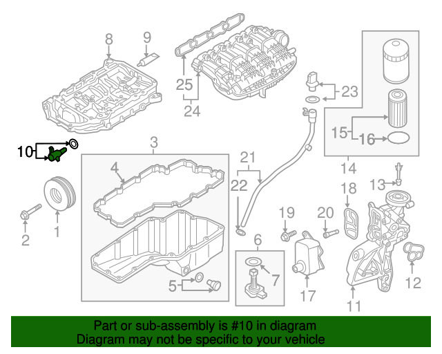 2016-2024 Audi Engine Oil Pump Relief Valve 06K-115-243-L | Audi USA Parts