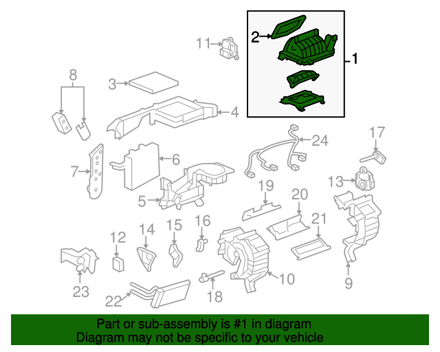 2010-2017 GM HVAC Air Inlet Housing 22994784 | TascaParts.com