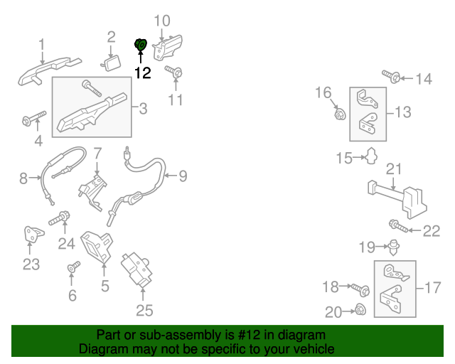 Ford -W719435-S439 - Handle, Inside Nut - 2018-2021 Ford | OEM Ford Part