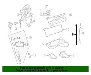 2007-2015 Mercedes-Benz Oil Dipstick 156-010-17-72 | Mercedes-Benz Parts