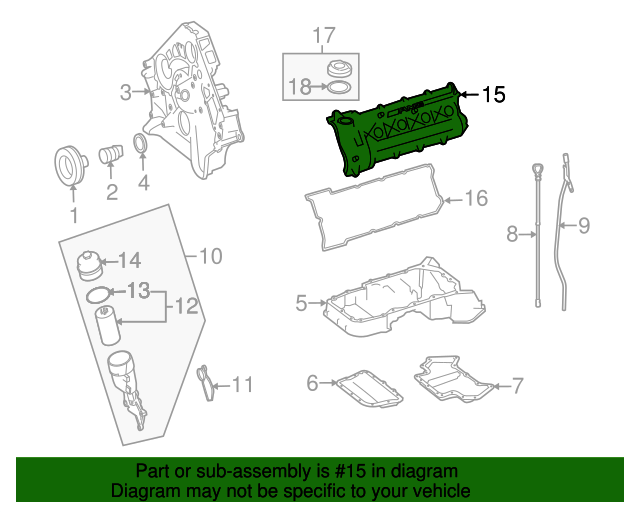 2007-2015 Mercedes-Benz Engine Valve Cover 156-016-20-05 | AutoNation Parts