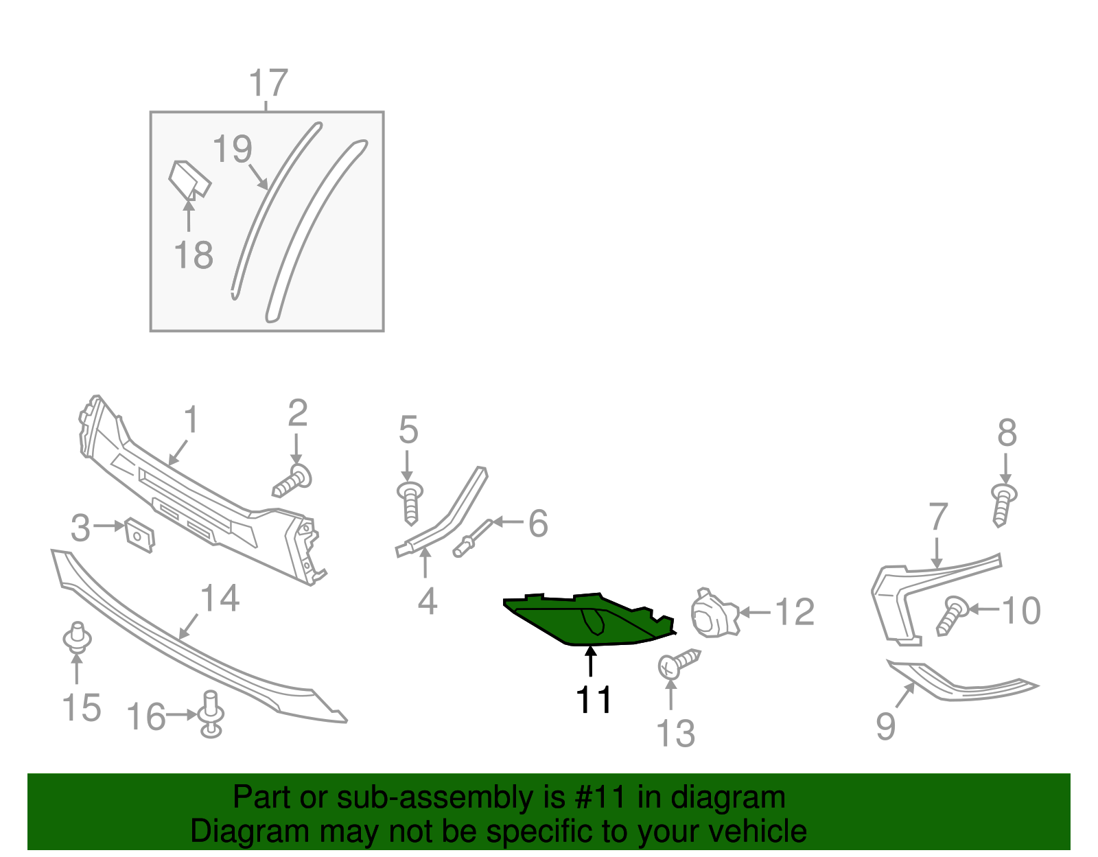 6400L216 - Fog Lamp Bezel 2016 Mitsubishi Outlander | Mitsubishi Direct ...