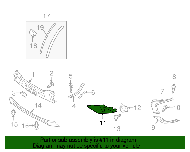 6400L216 - Fog Lamp Bezel 2016 Mitsubishi Outlander | Mitsubishi Direct ...