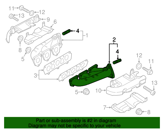 2011-2018 Porsche Cayenne Exhaust Manifold 958-111-129-00 | OEM Parts ...